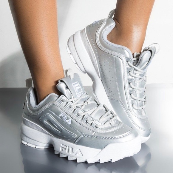 Fila Shoes Limited Edition Silver Fila Disruptor Sneakers Poshmark
